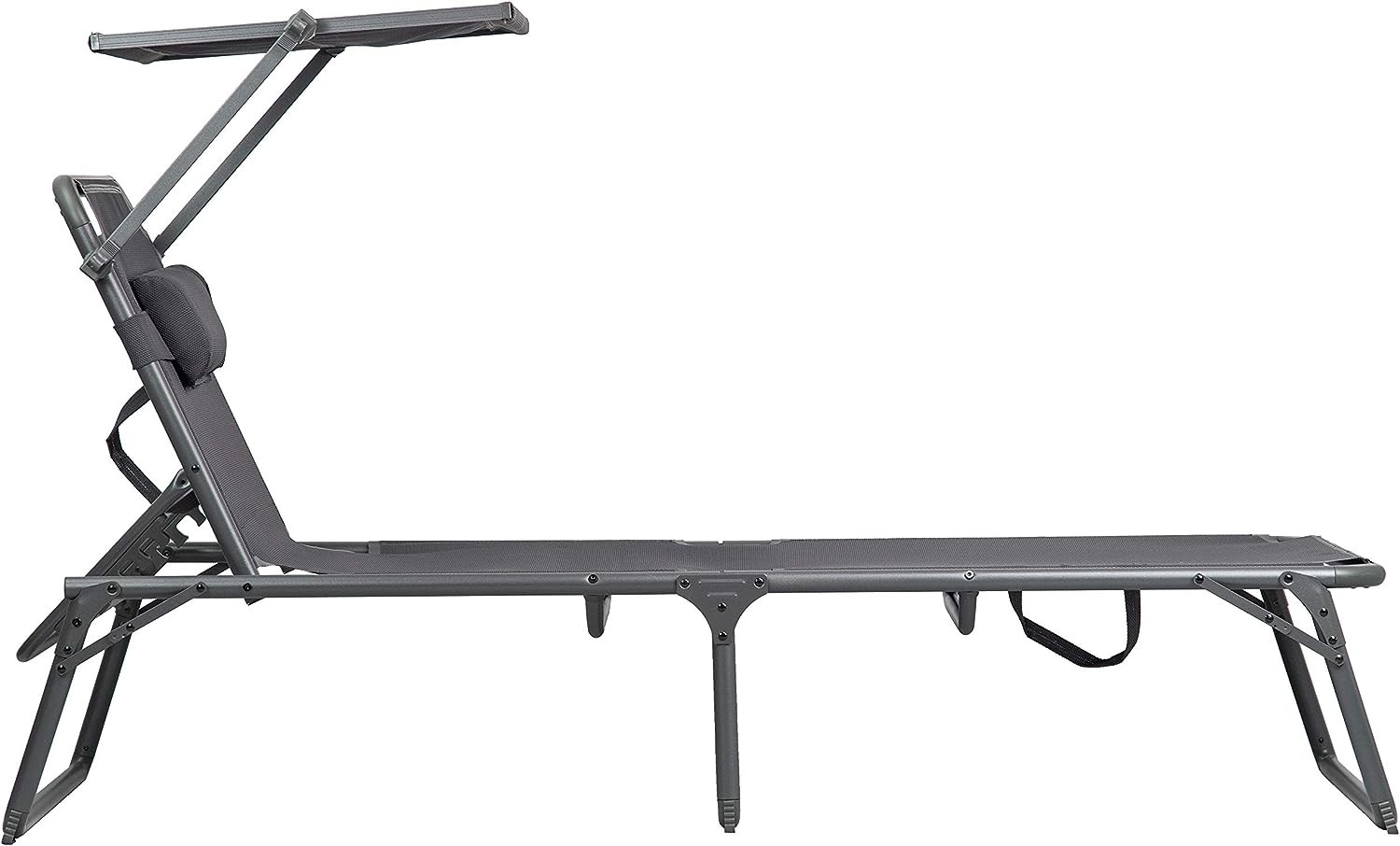 Portal Outdoors Aldi Mesh Sunbed with Sun Shade Grey | Camping and General