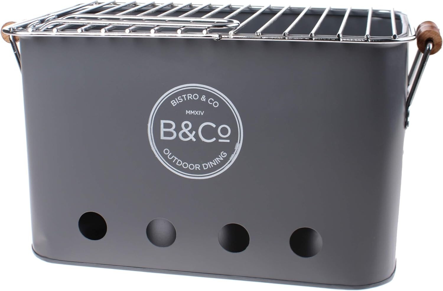 B&CO Rectangle Charcoal BBQ - Grey | Camping and General