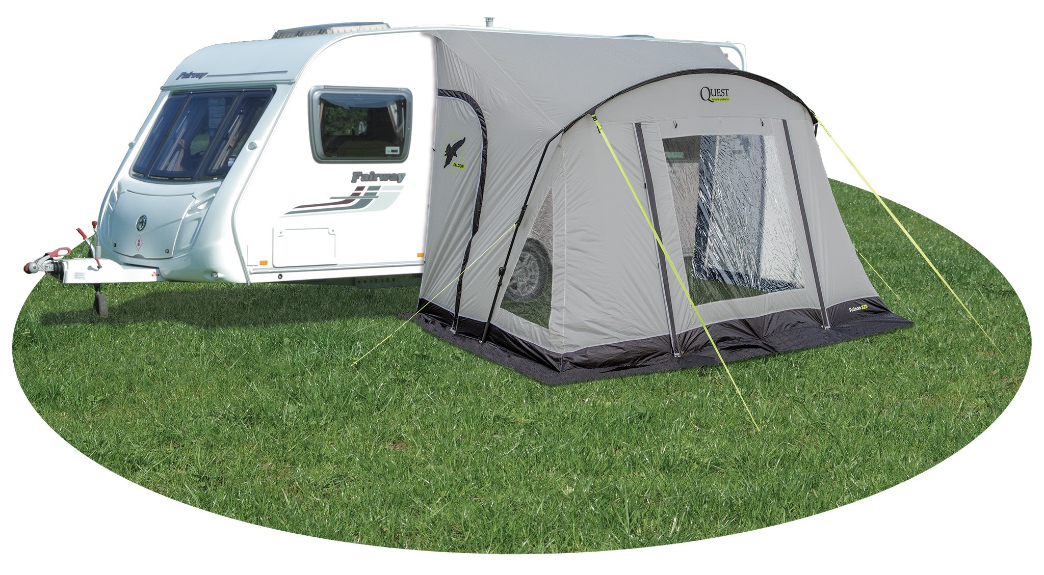 New For 2025 Mid Grey Quest Falcon 325 poled porch awning A3502-MG ...