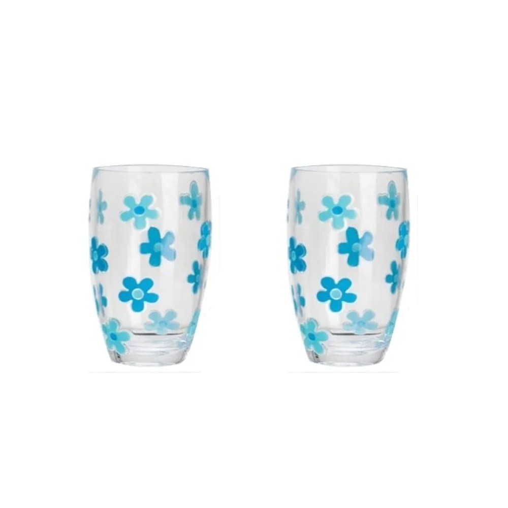 Flamefield Acrylic Tall Daisy Tumblers Aqua Pack of 2 SF502A | Camping ...
