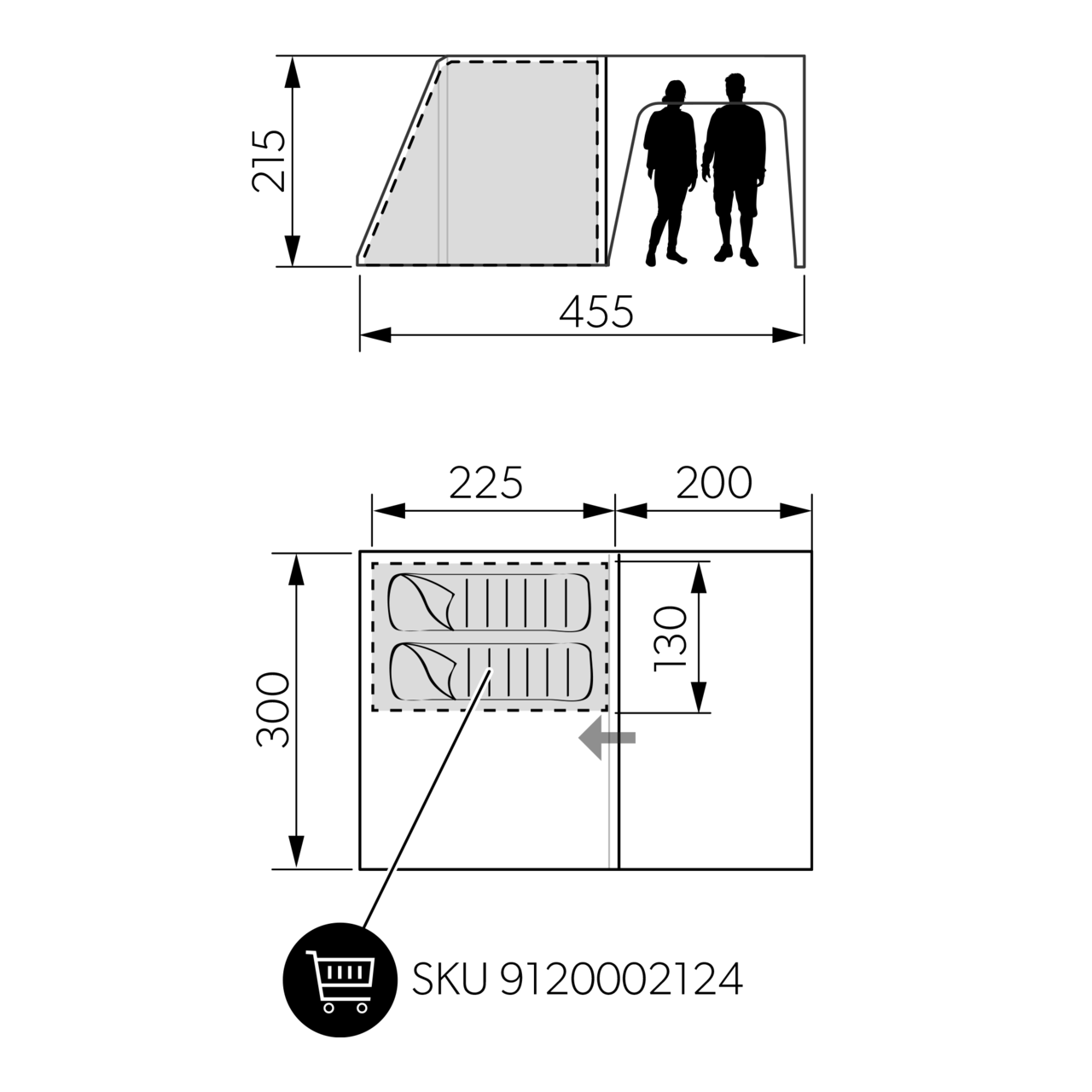 Dometic Santorini FTK 2X4 Inner Tent Tent sleeping room 9120002124 ...