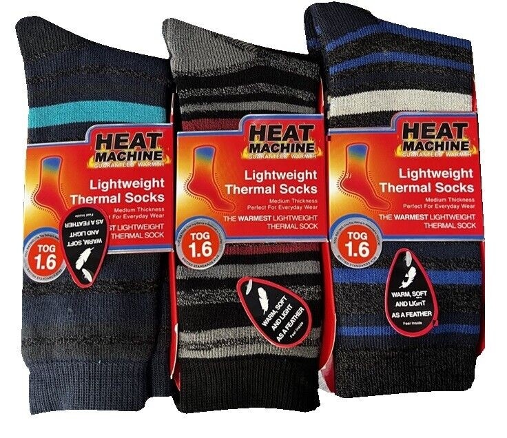 Heat Machine Winter 1.6 tog Lightweight Thermal Socks 2741 UK 6-11 ...